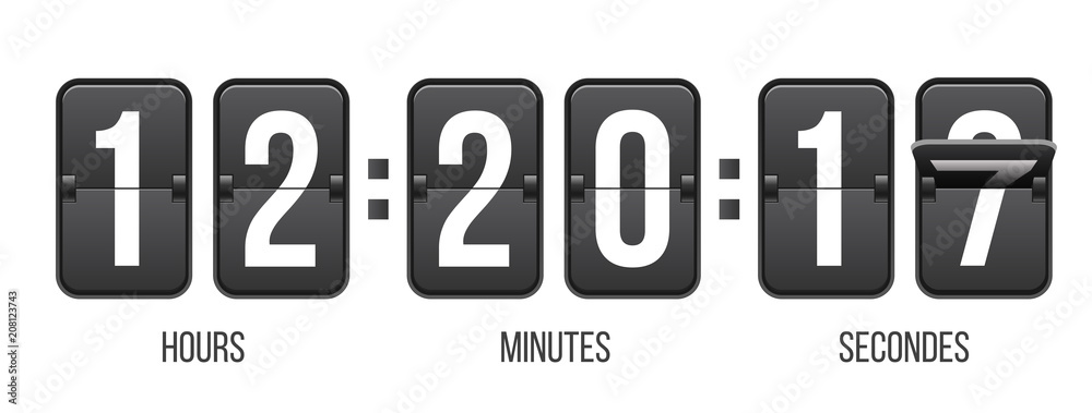 Creative vector illustration of countdown timer with different numbers isolated on background ...