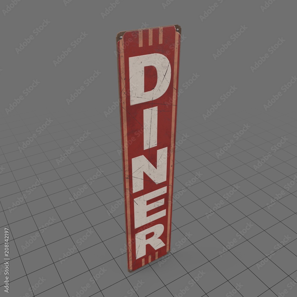 Diner sign Stock 3D asset | Adobe Stock