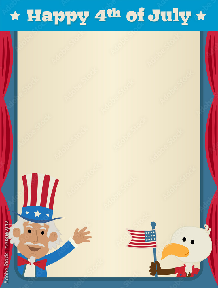 Fourth of July Blank Sign - Festive fourth of July blank sign with ...