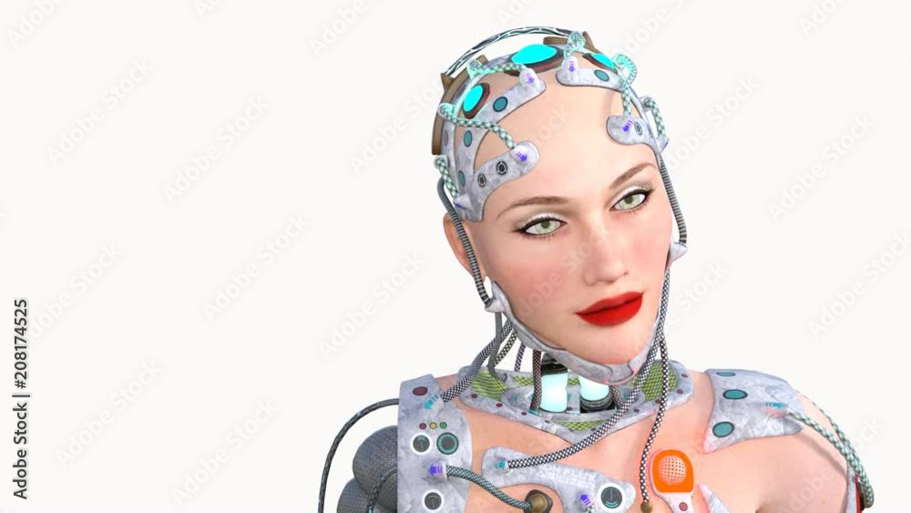 robot grimaces artificial intelligence Stock Video | Adobe Stock