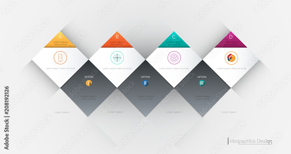 Vector Infographic 3d geometric label. Business concept, Infograph with ...