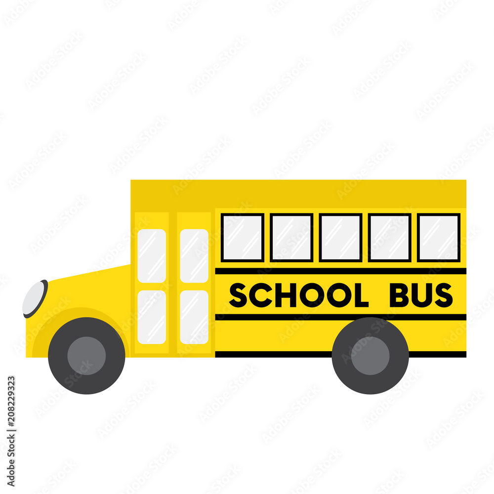 Cartoon School Bus Side View