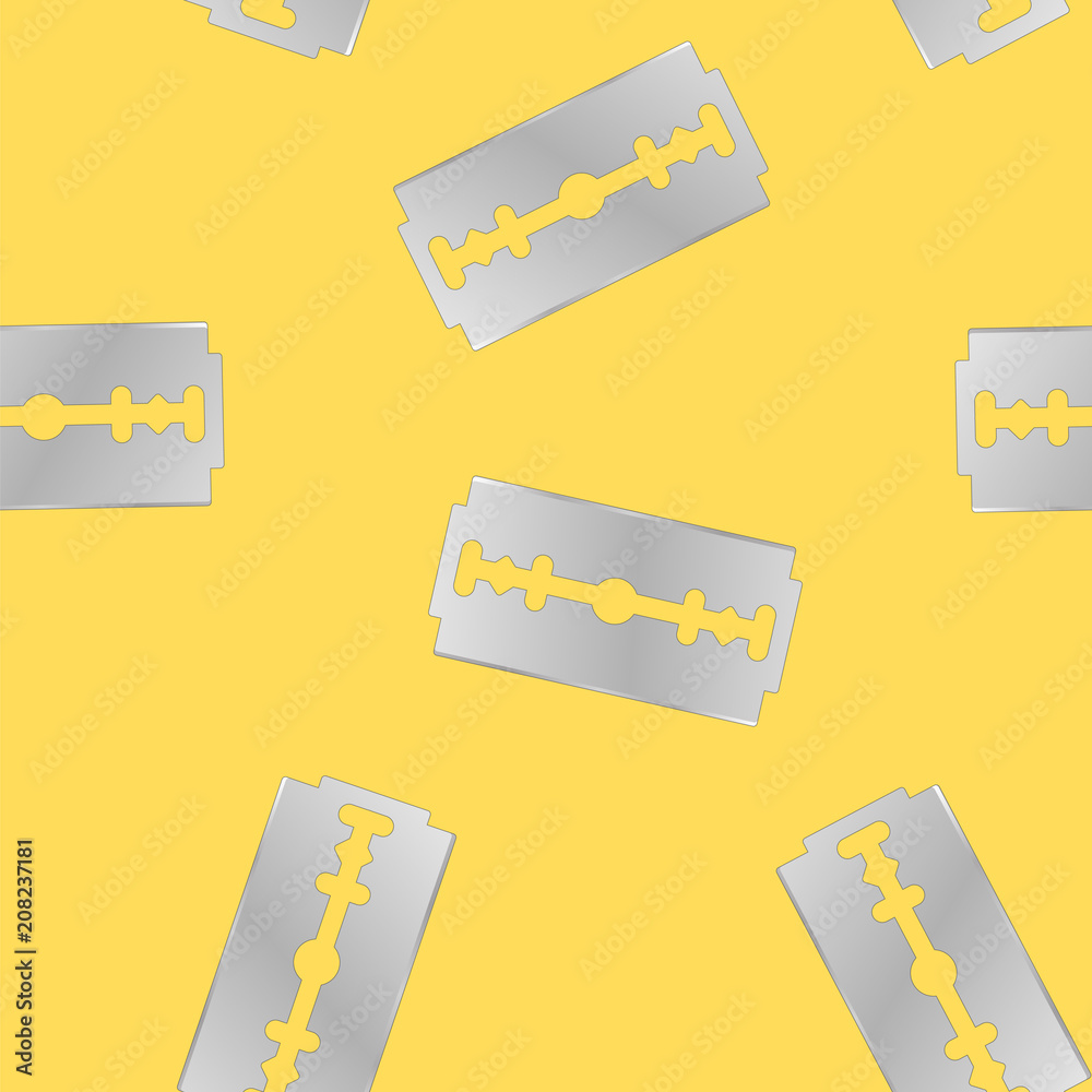 Traditional Double Edge Razor Blade Seamless Pattern. Tool for Haircut ...