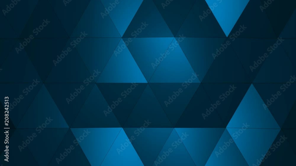 Loopable Abstract Light-Blue Low Poly 3D surface as CG background. Soft ...