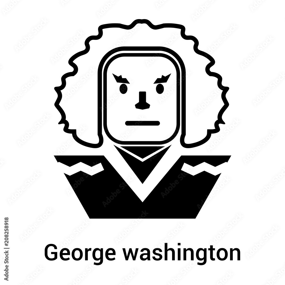 George washington icon vector sign and symbol isolated on white ...