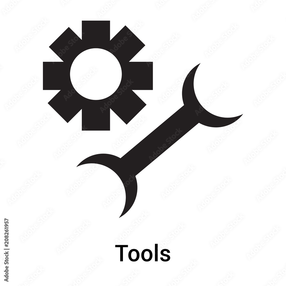 Tools icon vector sign and symbol isolated on white background, Tools ...
