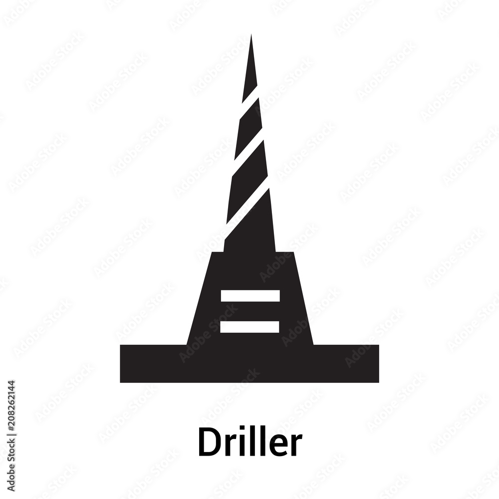 Poster Driller icon vector sign and symbol isolated on white background ...