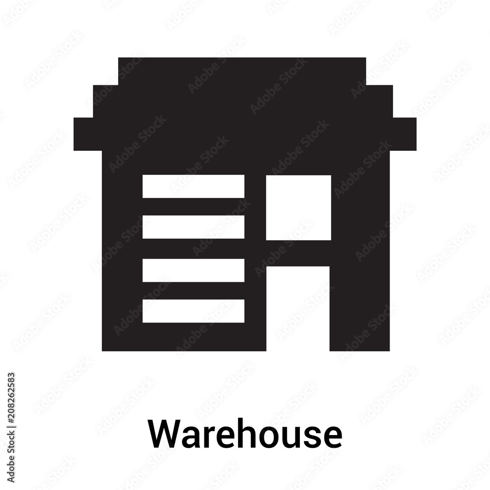 Warehouse icon vector sign and symbol isolated on white background ...
