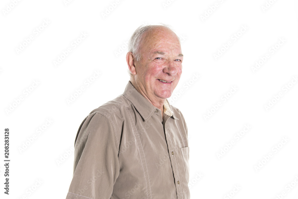 70 year old senior man standing isolated on white background Stock ...