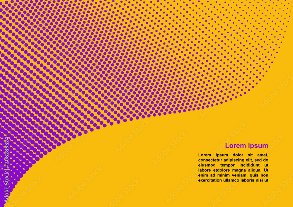 Horizontal abstract background with dotted halftone pattern in vibrant ...
