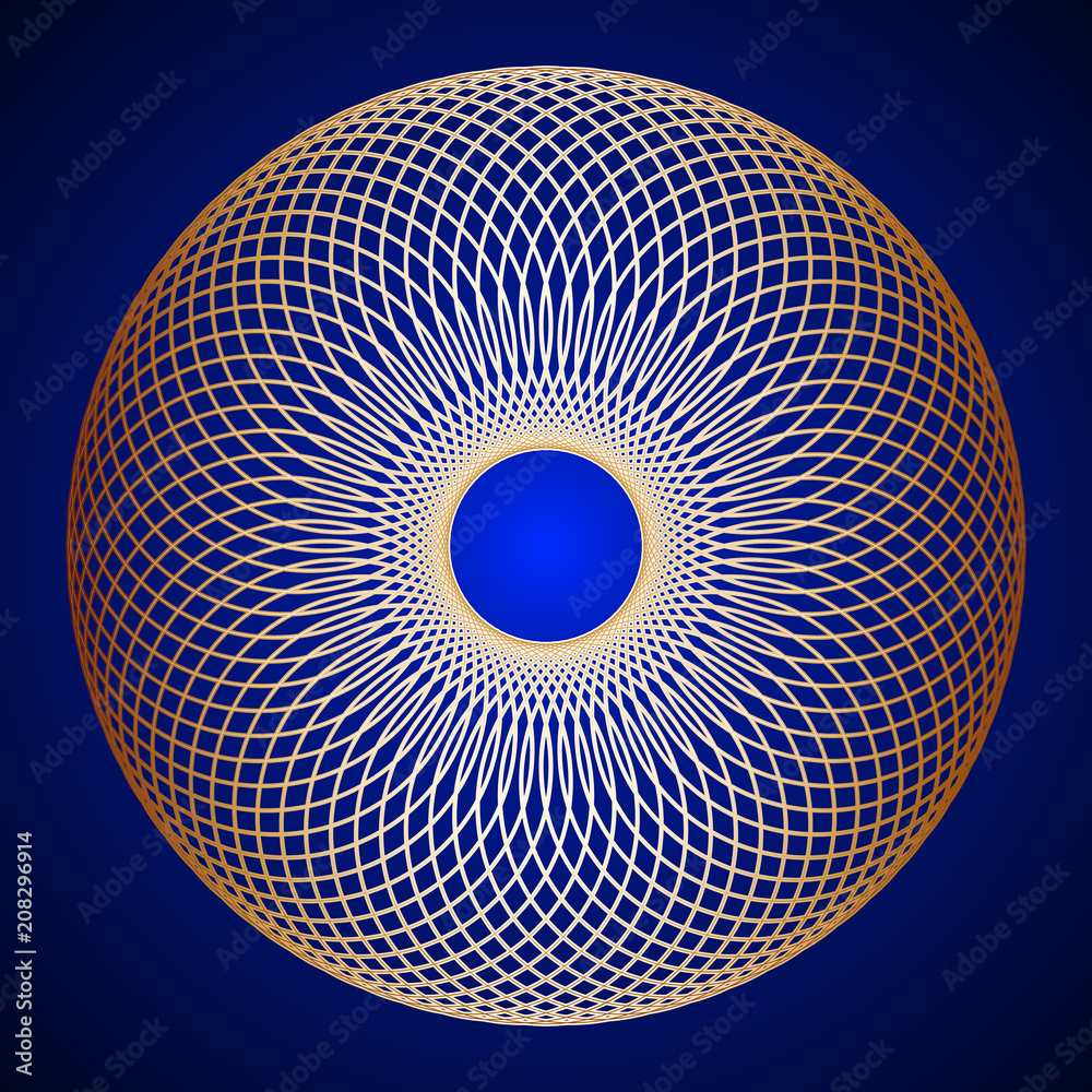 Golden Torus Yantra Vortex Sacred Geometry symbol on background Stock ...