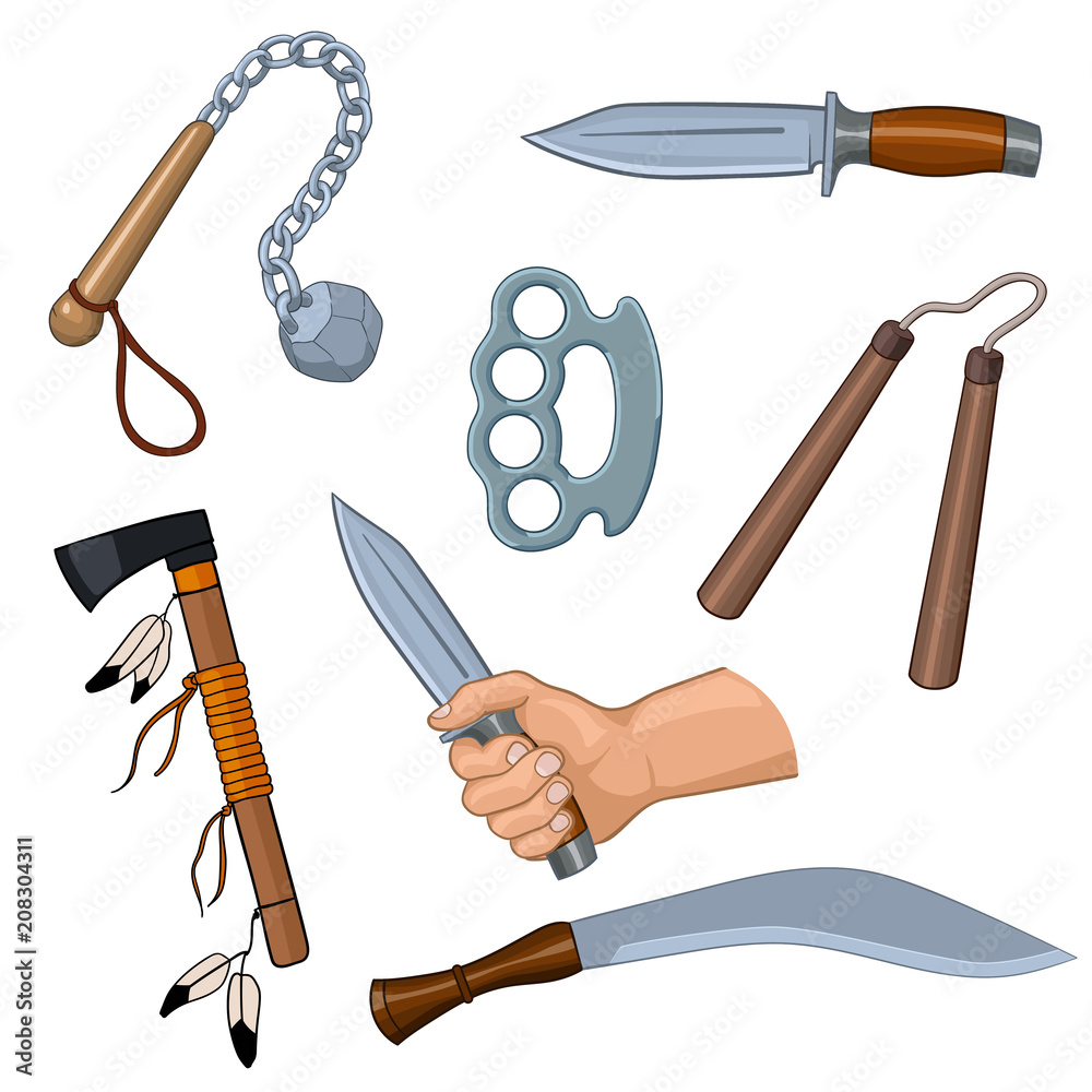 set of cold arms, cartoon illustration Stock Vector | Adobe Stock