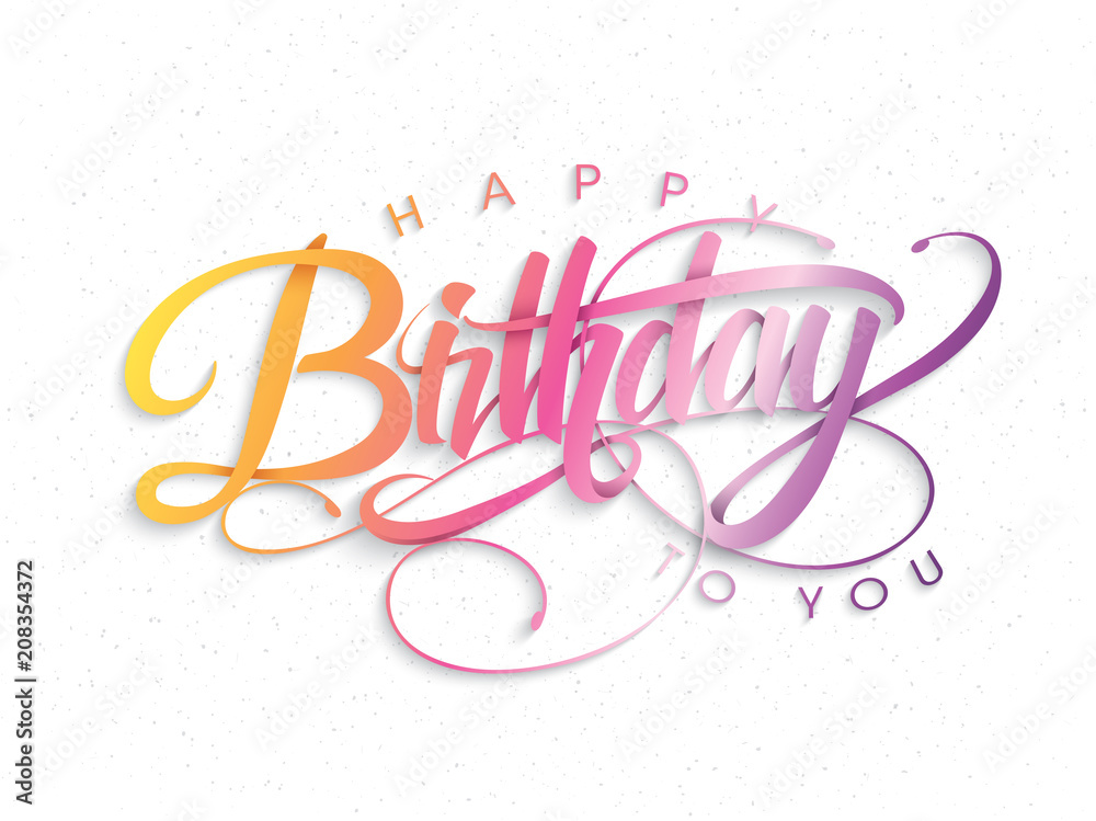 Happy Birthday greeting card with lettering design Stock Vector | Adobe ...