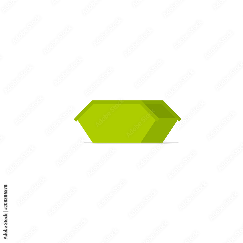 Green mini waste skip bin. Clipart image isolated on white background ...