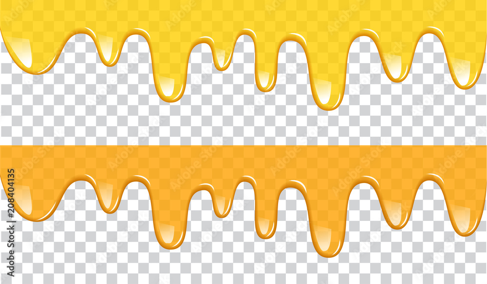 Liquid drips of yellow sauce, honey, caramel, mayonnaise, paint etc ...