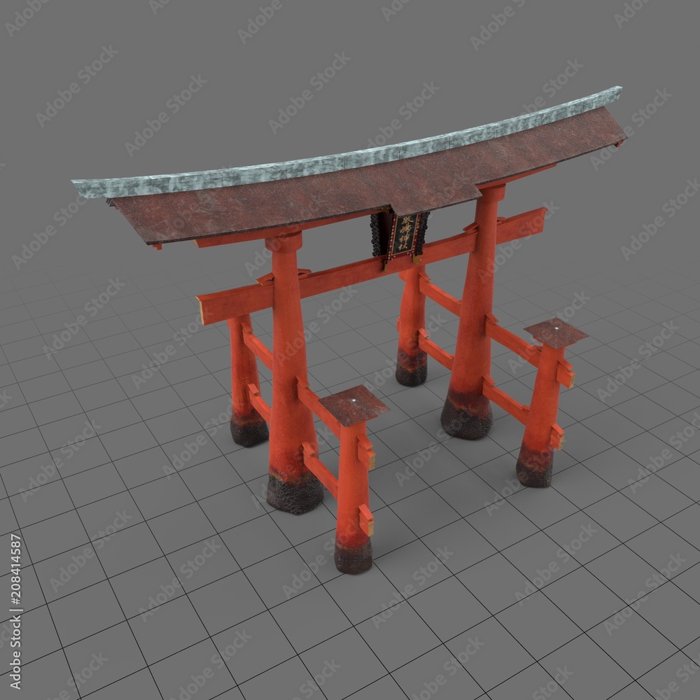 Shinto temple gateway Stock 3D asset | Adobe Stock