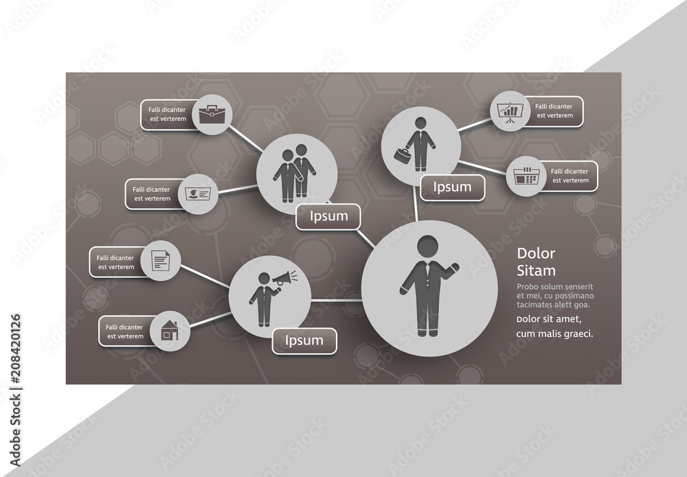 Grayscale Mind Map Infographic Layout Stock Template | Adobe Stock