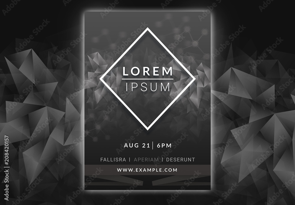 Grayscale Event Poster Layout Stock Template | Adobe Stock