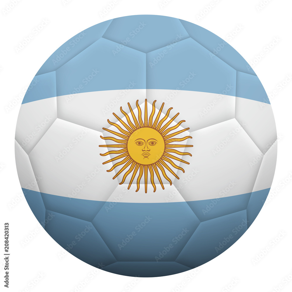 Realistic isolated 3d soccer ball textured with national flag of ...