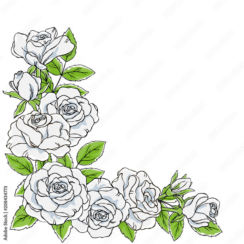 White Rose Border Clip Art