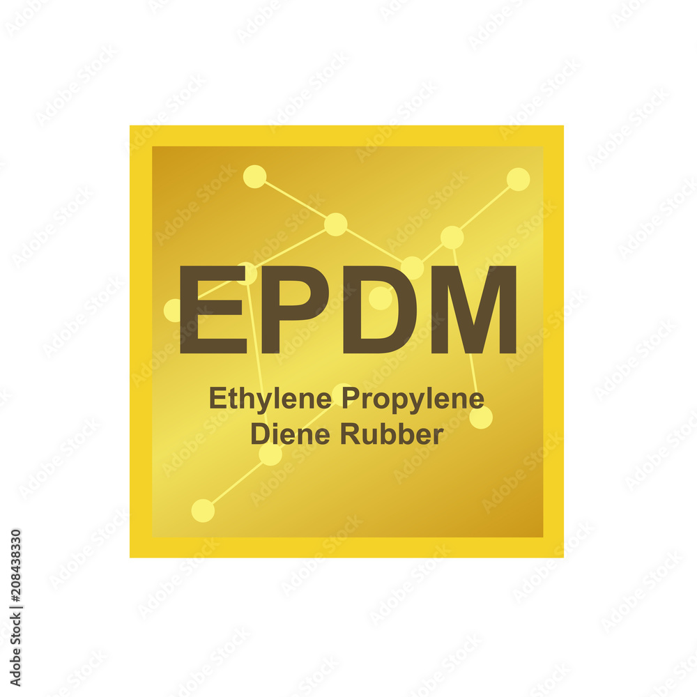 Vector symbol of ethylene propylene diene rubber (EPDM) polymer on the ...