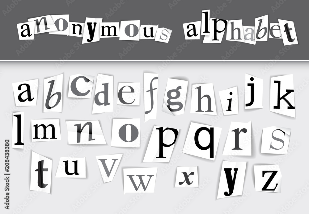 Newspaper Clipping Alphabet Set Stock Template | Adobe Stock