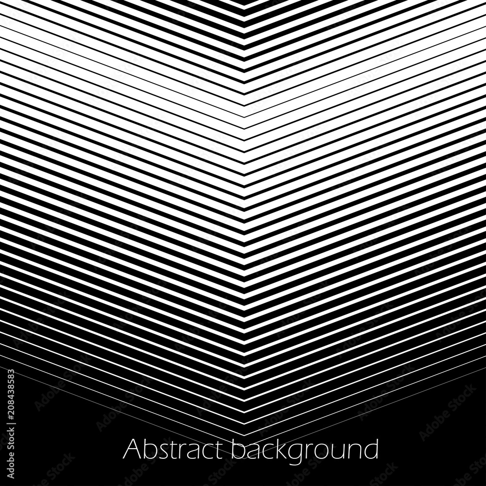 Square abstract background with striped halftone pattern in black and ...