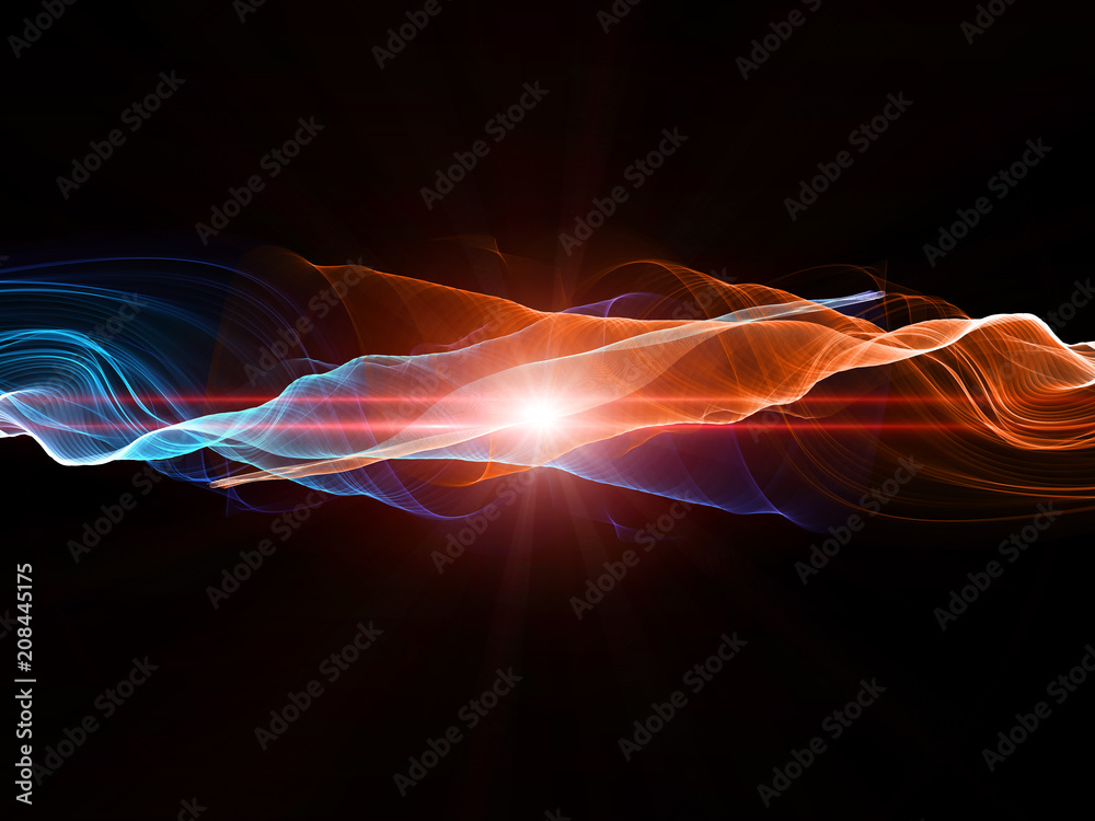 Abstract design with flowing lines in hot and cold colours Stock ...