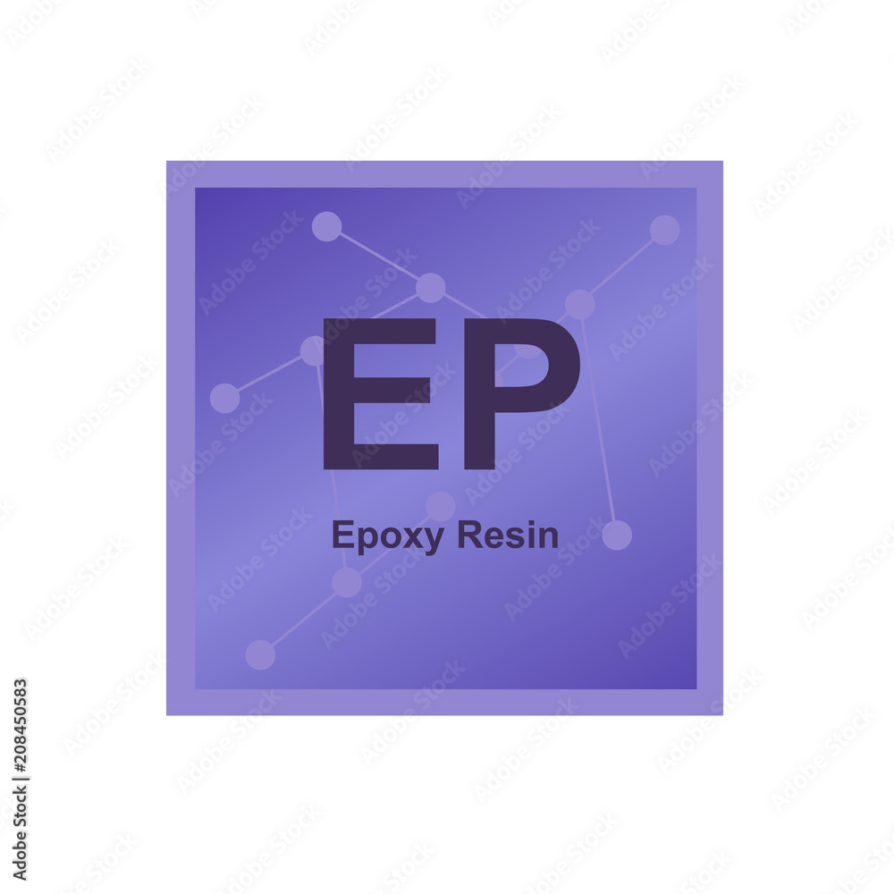 Vector symbol of Epoxy Resin (EP) polymer on the background from ...