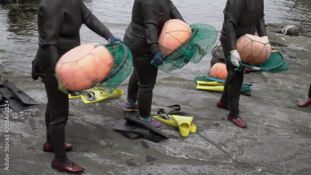 Traditional Women-Divers at Jeju Island, also Called as Haenyeo ...