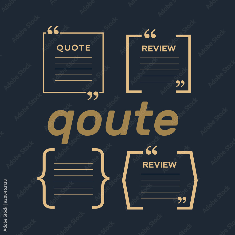 Quote bubble with Lettering and calligraphy. Quote blank template ...