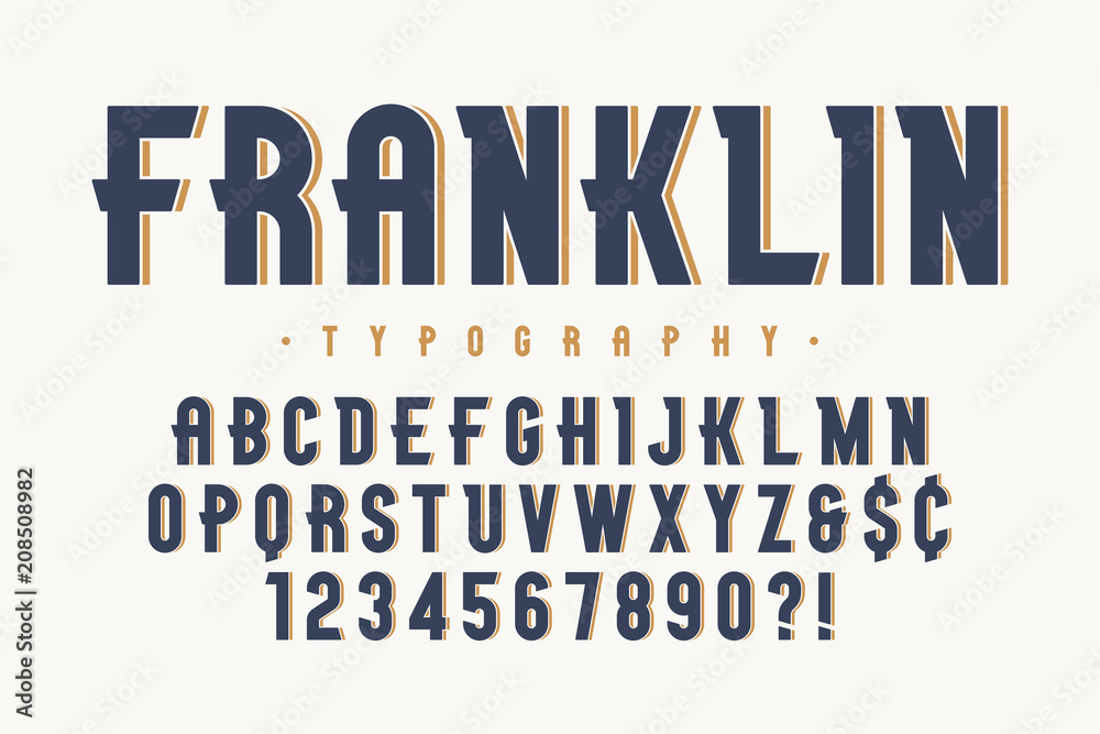 Franklin trendy vintage display font design, alphabet Stock Vector ...