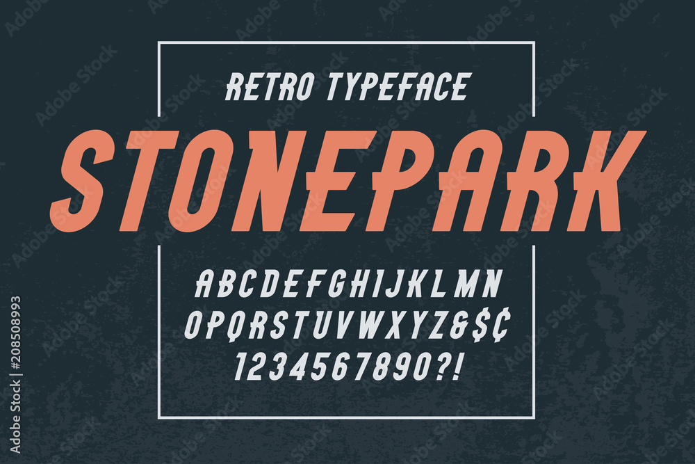 Stonepark tintage display font design, alphabet, typeface Stock Vector ... Stonepark tintage display font design, alphabet, typeface Stock Vector ...