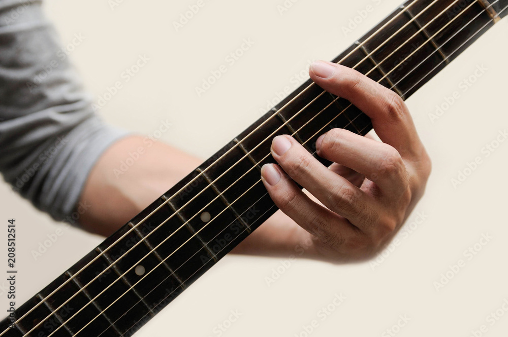 Guitar chords,Selective focus,Guitarist,The musicians are catching the ...