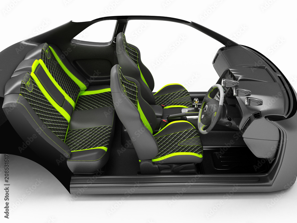 Exclusive tuning project for the interior of a sports car. Interior ...