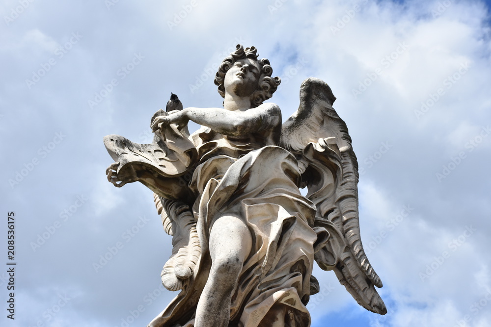 Rome, statues of the angels sculpted by pupils of Bernini in 1669 and ...