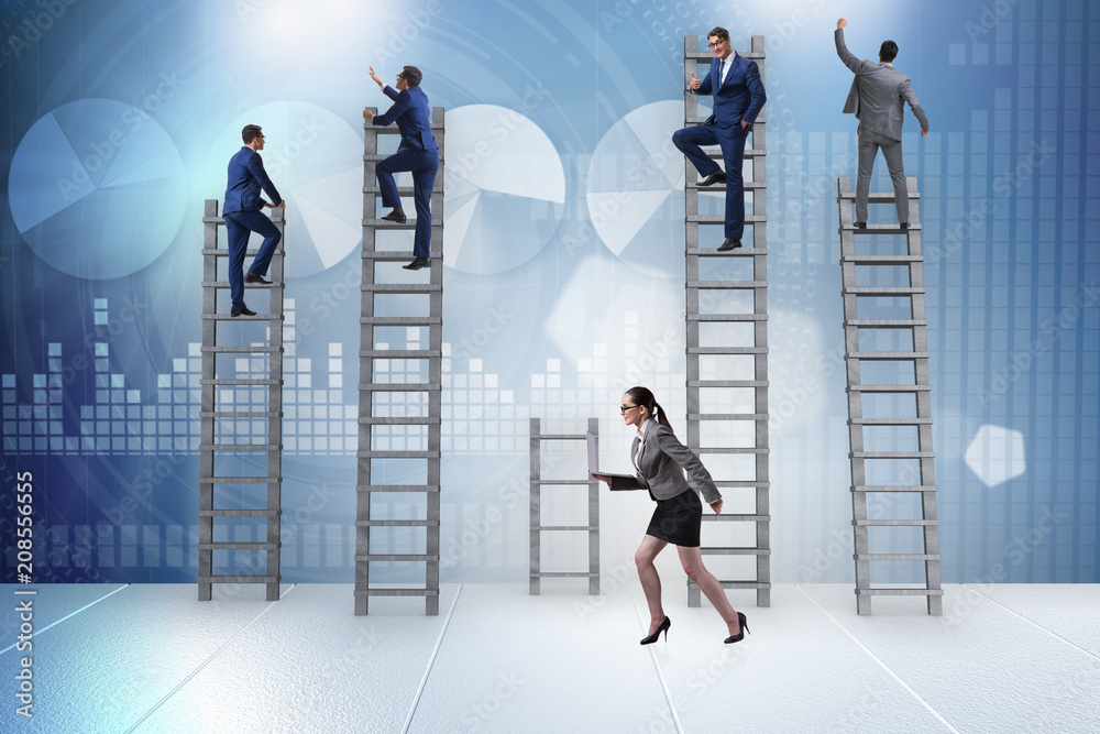 Concept of inequal career opportunities between man woman Stock Photo ...