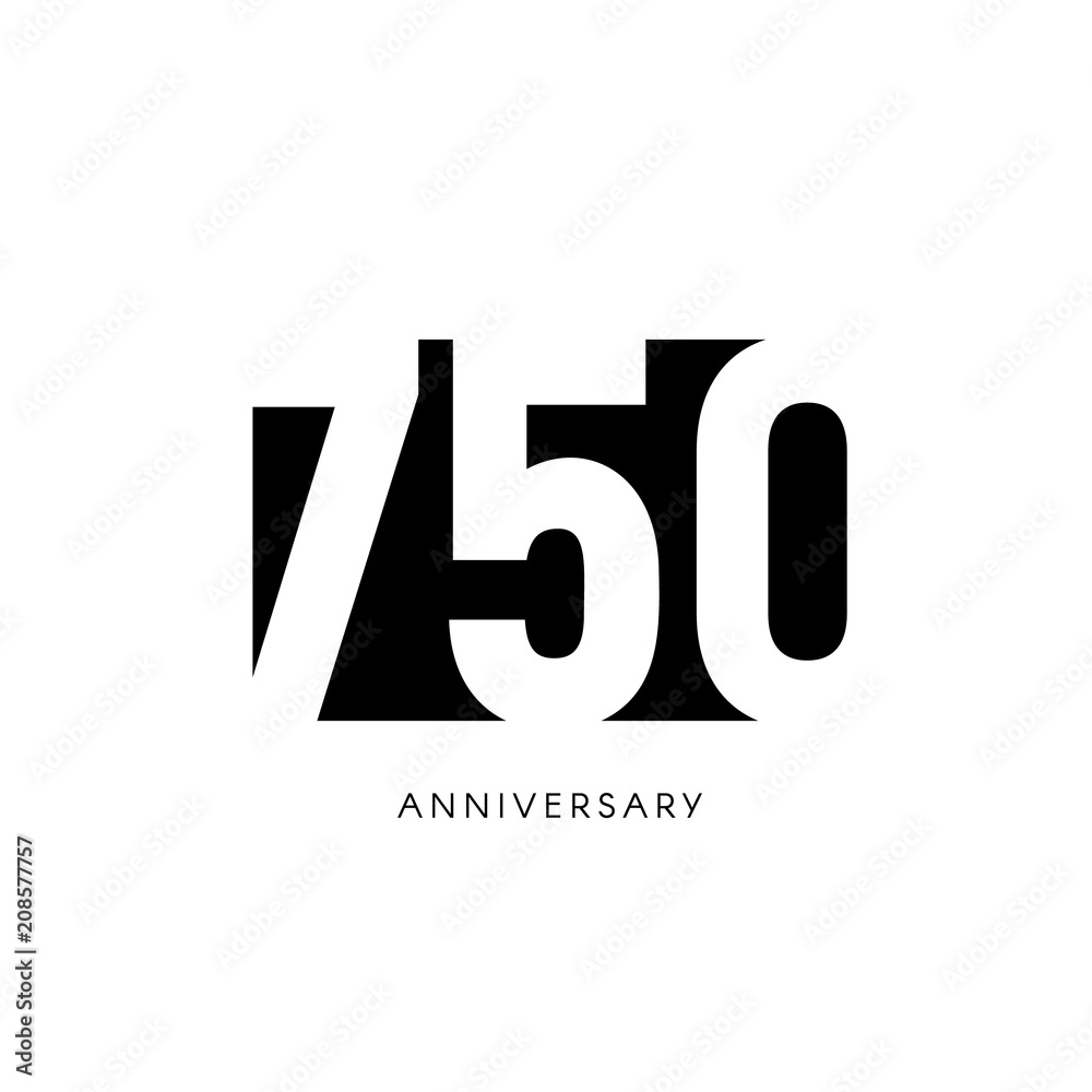 Seven hundred anniversary, minimalistic logo. Seven-and-fiftieth years ...