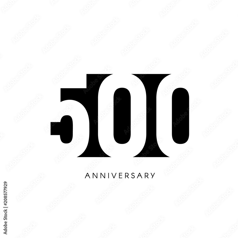 Five hundred anniversary, minimalistic logo. Five-hundredth years ...