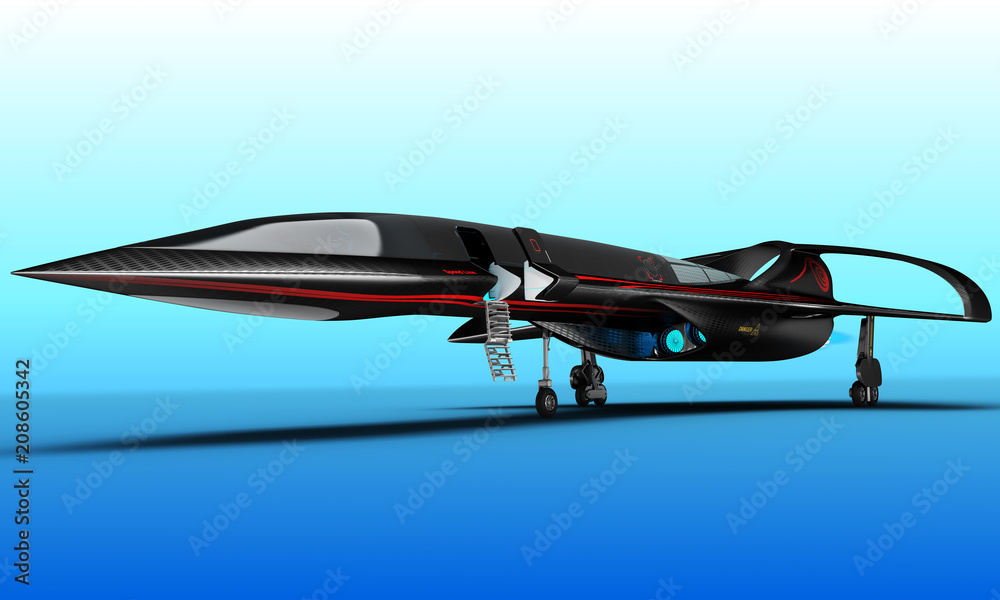 A futuristic project of a supersonic passenger business jet is designed ...