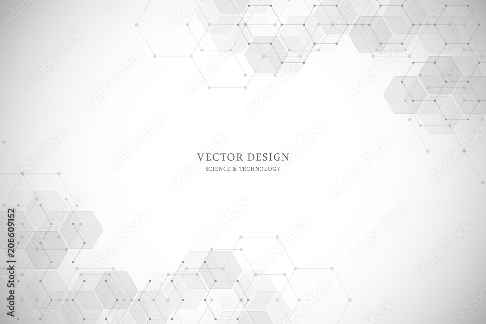 Vector hexagons design for medical, science and digital technology ...