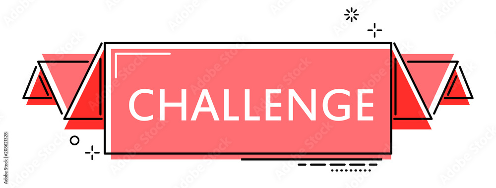red flat line banner challenge Stock Vector | Adobe Stock