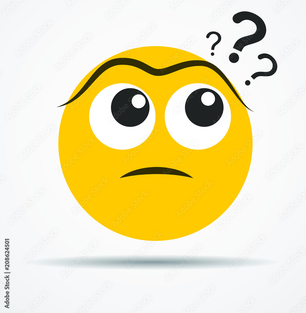 Isolated Questioning emoticon in a flat design Stock Vector | Adobe Stock