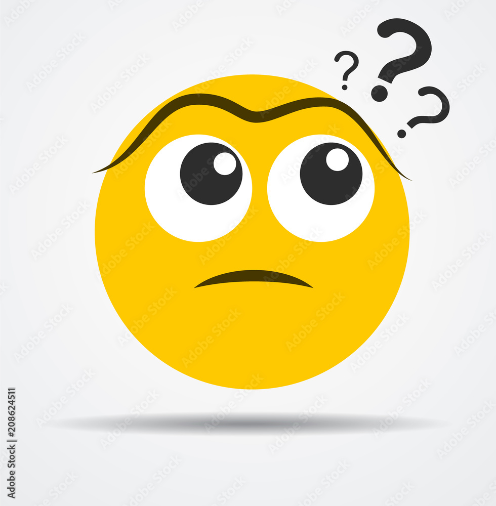 Isolated Questioning emoticon in a flat design Stock Photo | Adobe Stock