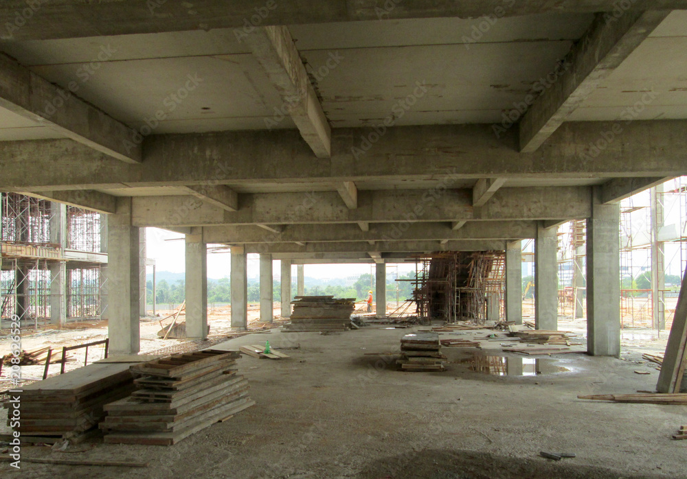 Reinforcement concrete column as part of building structure at the ...