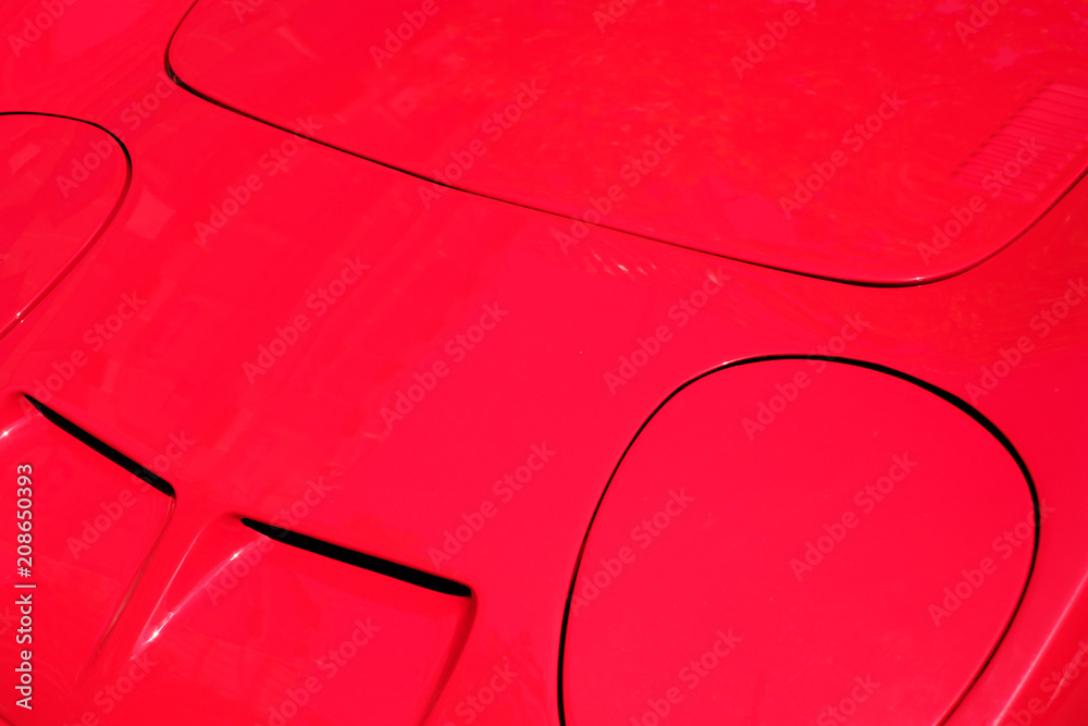Car design detail, abstract background - red engine hood Stock Photo ...
