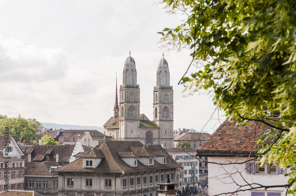 Zürich, Grossmünster, Lindenhof, Aussichtspunkt, Stadt, Altstadt ...