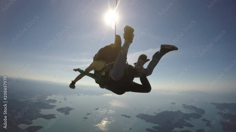Skydiving tandem in Rio de Janeiro Stock Video | Adobe Stock