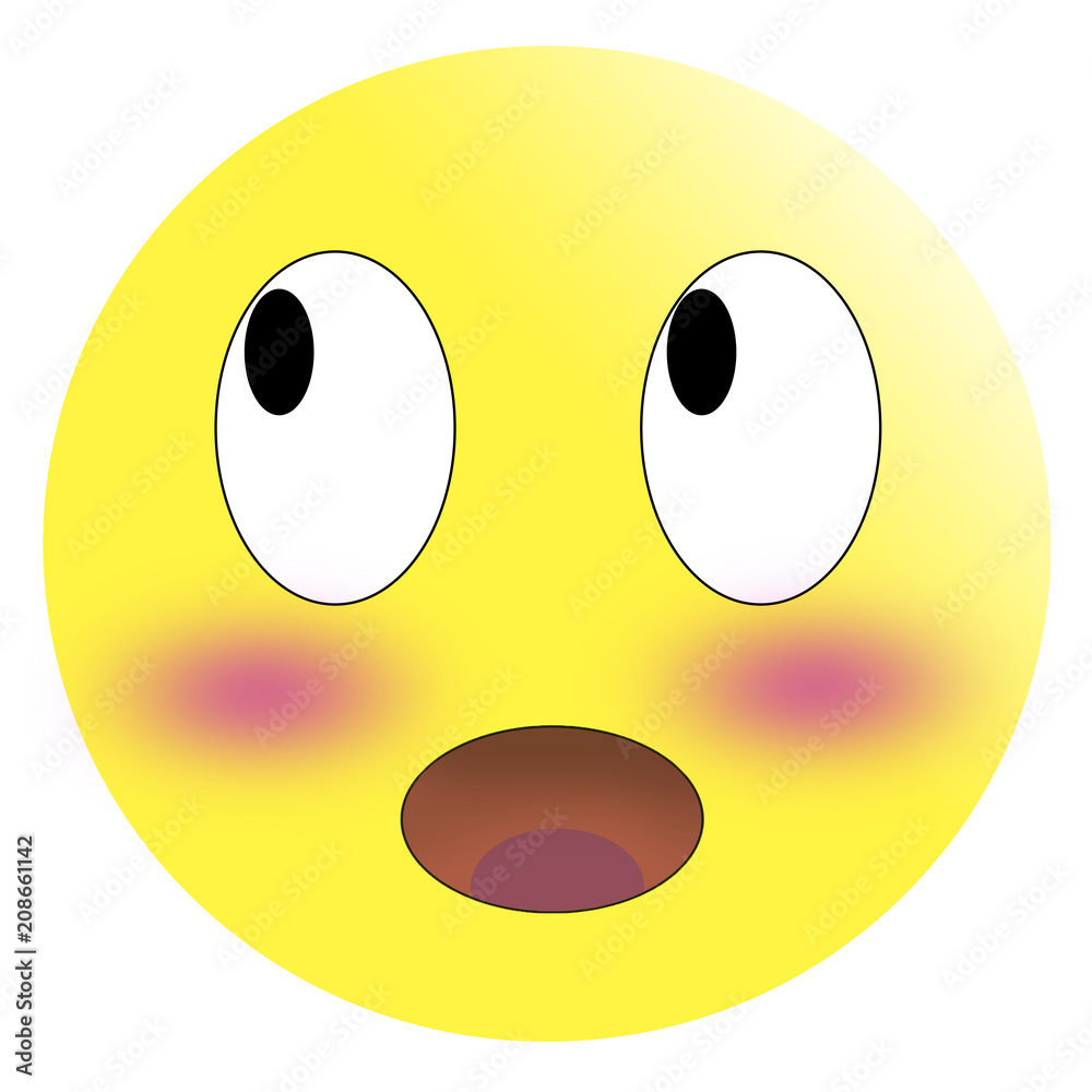 Embarrassed emoticon with flushed red cheeks Stock Illustration | Adobe ...