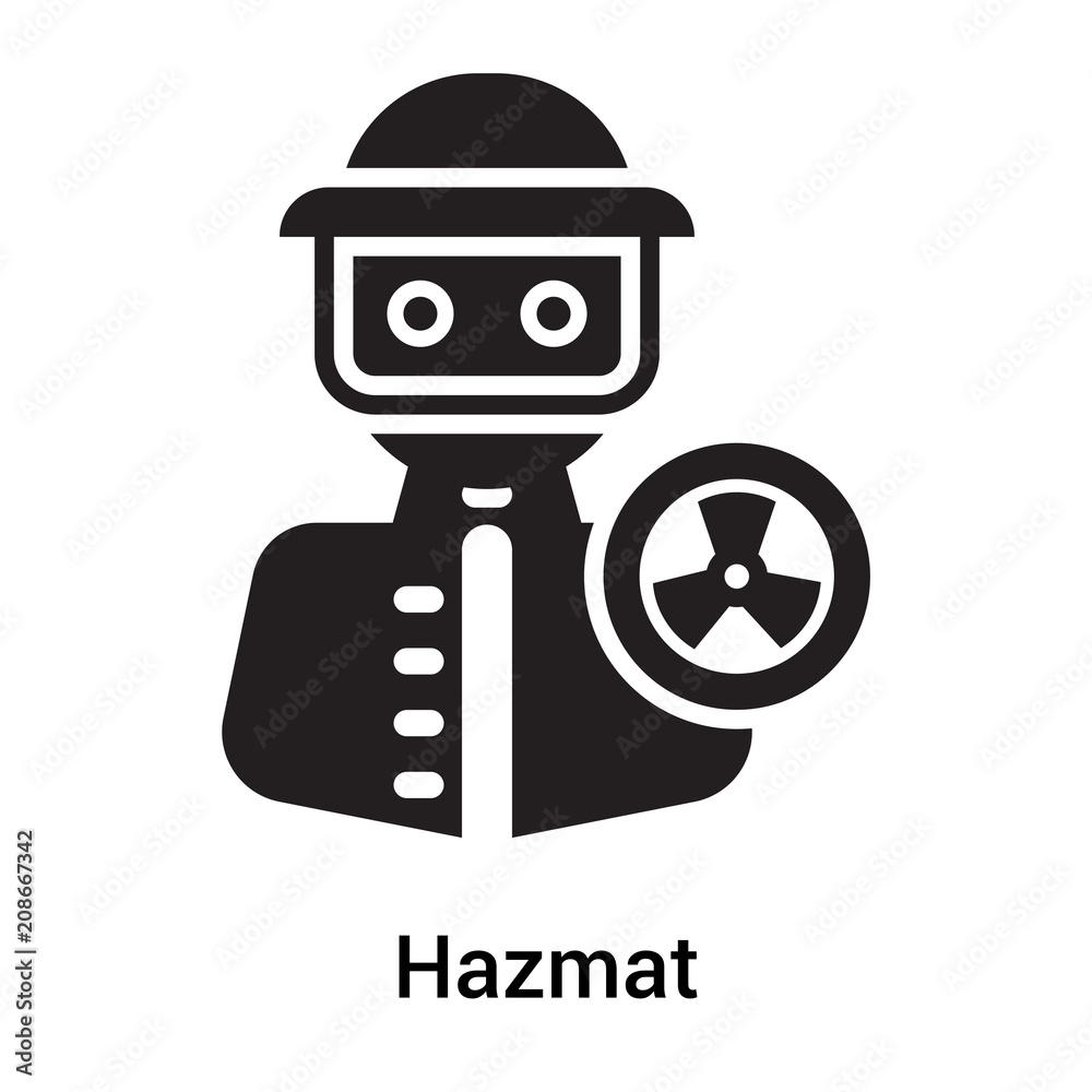 Hazmat icon vector sign and symbol isolated on white background, Hazmat ...